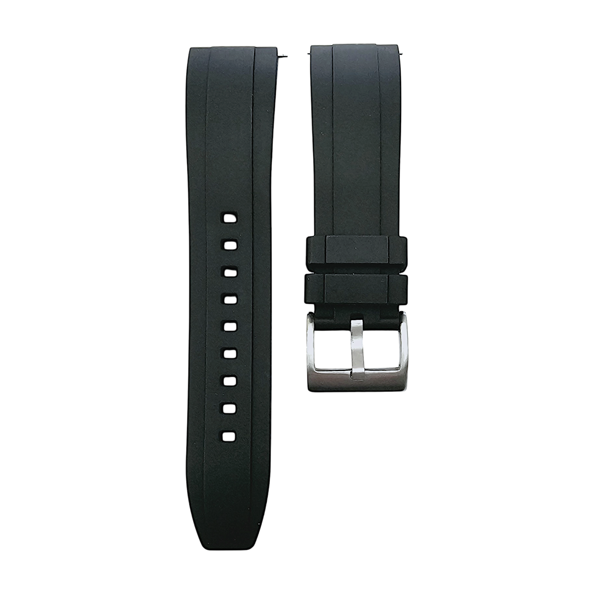 FKM Rubber Divers Watch Strap Band 20mm 22mm 24mm Black – Wrist Envy